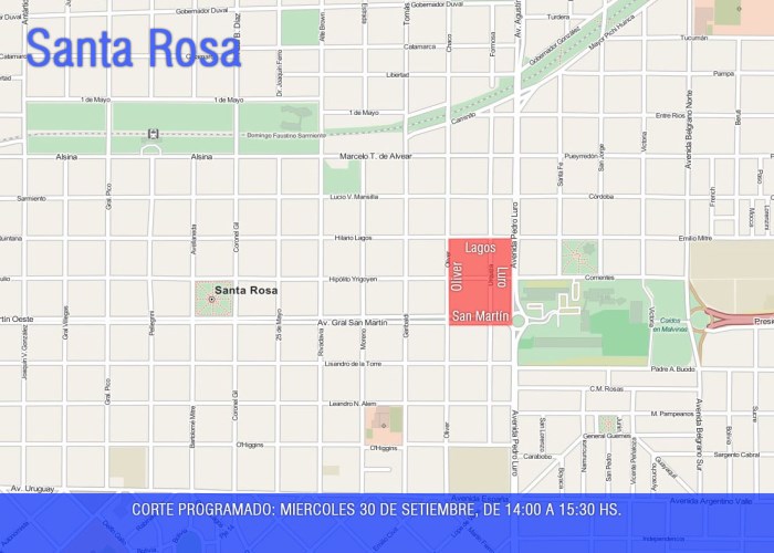 CPE Afecta una parte del centro de Santa Rosa
